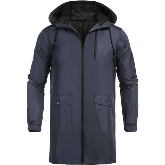 Jackets & Coats | Mens Long Raincoat Ligtweight Rain Jacket Waterproof ...